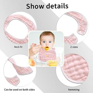 DOSMINE 6 Pack Baby Bibs Muslin Bibs Baby Drooling Bibs 8 Layer Bibs Unisex Baby Feeding Bibs Adjustable Teething Drooling Bibs for Boys Girls