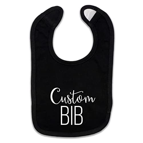 Kate & Meri Custom Baby Bib - Personalized Bibs For Babies & Infants (Black)