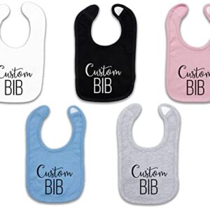 Kate & Meri Custom Baby Bib - Personalized Bibs For Babies & Infants (Black)