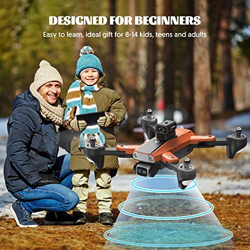 Drone with Camera for Adults, Mini Drones for Kids Age 14, Beginners RC Quadcopter FPV Video Cool Ideas Boys Toys Gifts 14 Years Old Teenage, Obstacle Avoidance, One Key Take Off/Landing, Optical Flow Positioning