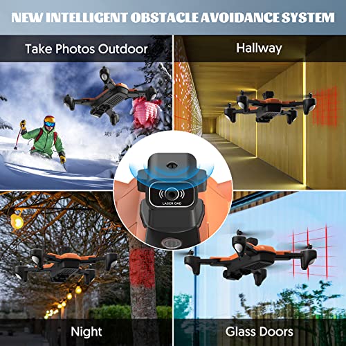 Drone with Camera for Adults, Mini Drones for Kids Age 14, Beginners RC Quadcopter FPV Video Cool Ideas Boys Toys Gifts 14 Years Old Teenage, Obstacle Avoidance, One Key Take Off/Landing, Optical Flow Positioning