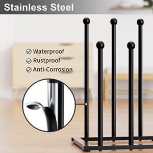 pickpiff Free Standing Shoe Racks - Black Metal Boot Rack for Dorm Room, Closet, Entryway, Bedroom, Patio Outdoor, Hallway, Black , Shoe Storage Fit for 6 Pairs