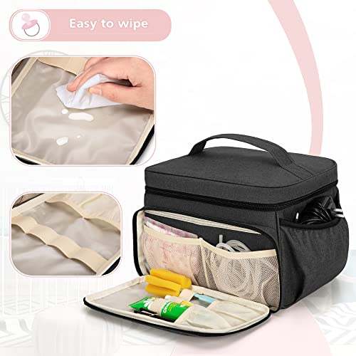 Luxja Breast Pump Bag Compatible with Spectra S1 and S2, Pumping Bag for Breast Pump and Extra Parts (Suitable for Home or Travel Use), Black (Patent Pending)