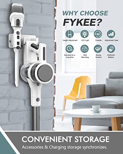 Fykee Cordless Vacuum Cleaner, 80,000 PRM Vacuum Cleaner with 2200 mAh Battery and 2 Adjustable Model, Rotated LED Brush Head Detachable Stick Vacuum up to 35 Mins Runtime