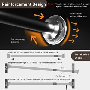 Shower Curtain Rod Holder, Adhesive Shower Rod Tension Retainer for Wall, No Drilling, Heat Resistant, Waterproof, Transparent 4 Pack(Shower Curtain Rod Not Included)