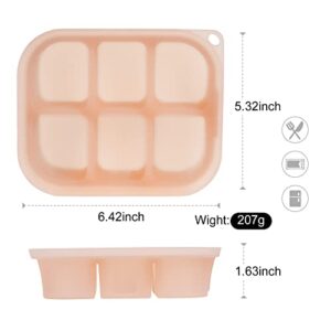 haakaa Silicone Freezer Tray,Ice Cube Trays with Lid,Perfect for Baby Food and Breast Milk Freezer, Vegetable & Fruit Purees,6 x 2 oz, Blush