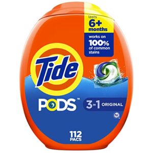 tide pods laundry detergent original scent, 112 count