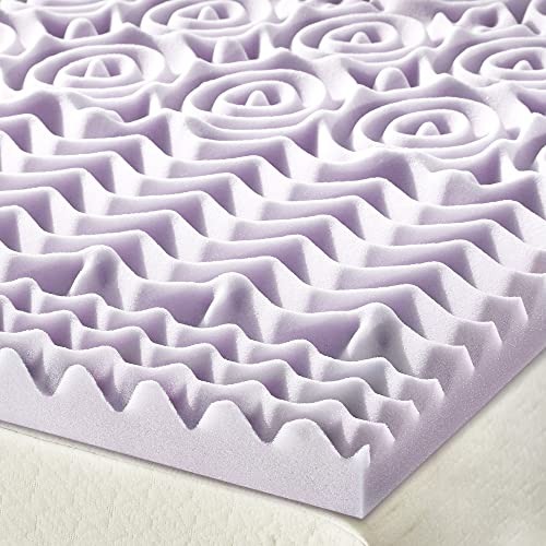 Mellow 2 Inch 5-Zone Memory Foam Mattress Topper, Soothing Lavender Infusion, Queen