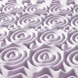 Mellow 2 Inch 5-Zone Memory Foam Mattress Topper, Soothing Lavender Infusion, Queen