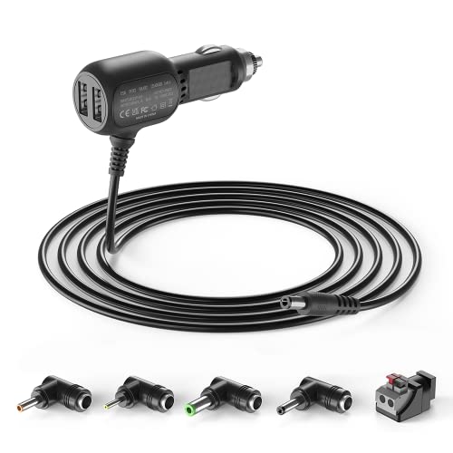 12 Volt DC Car Charger for Portable DVD Player, Universal Replacement Cigarette Lighter Power Cord for RCA, DBPOWER, Sylvania DVD Player, Snailax Seat Cushion, Breast Pump, Dual USB Port Car Charger