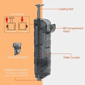 Ludex Airsoft Speed Loader 6mm BBS Pellet 100 Rounds Capacity Airsoft Magazine Fast Quick Loader with Adapter