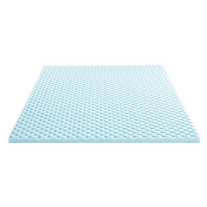 Best Price Mattress 2 Inch Egg Crate Memory Foam Mattress Topper, Cooling Gel Infusion, Queen, Blue