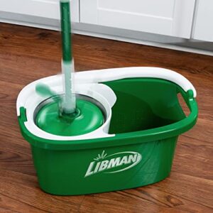 Libman Tornado Spin Mop System Plus 1 Refill Head | Mop and Bucket with Wringer Set | Floor Mop | Libman Mop | Mops for Floor Cleaning | Hardwood Floor Mop | 2 Total Mop Heads Included,Green