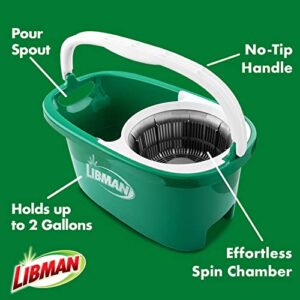 Libman Tornado Spin Mop System Plus 1 Refill Head | Mop and Bucket with Wringer Set | Floor Mop | Libman Mop | Mops for Floor Cleaning | Hardwood Floor Mop | 2 Total Mop Heads Included,Green