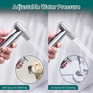 Bidet Sprayer for Toilet, Vitbirih Bidets for Existing Toilets Handheld Bidet Sprayer Adjustable Jet Spray for Toilet Bathroom Muslin Shower Cloth Diaper Sprayer Set Stainless Steel