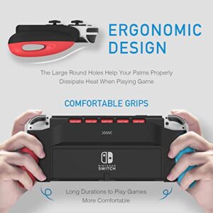 Switch OLED Grip, JUSPRO Grip Case Compatible with Nintendo Switch OLED Model, Unique Switch Accessories Designed Comfortable & Ergonomic Grip with 5 Game Slots