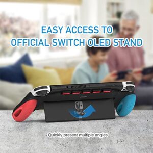 Switch OLED Grip, JUSPRO Grip Case Compatible with Nintendo Switch OLED Model, Unique Switch Accessories Designed Comfortable & Ergonomic Grip with 5 Game Slots