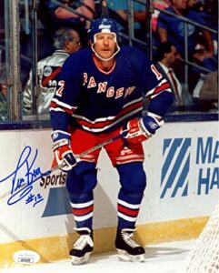 tim kerr new york rangers signed/autographed 8x10 photo jsa 159026 - autographed nhl photos