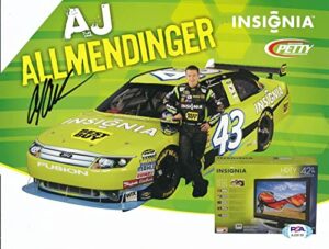 aj allmendinger nascar driver signed/autographed 8x10 photo psa/dna 164367 - autographed nascar photos