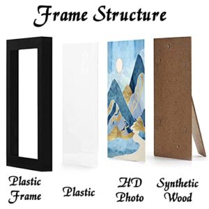 keibiubu Black Picture Frame, 8.5x11 Picture Frame for Photo Poster Canvas Certificate Document Display Horizontally or Vertically High Transparent Wall Gallery(Size 8.5 x 11 inches)