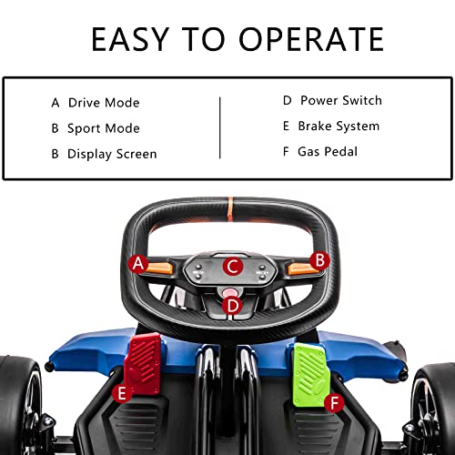 AVRCECI Electric Go Kart, 24v Ride on Toys for Big Kids, Licensed Mclaren Go Cart with Drift Race Pedal, 2 Speeds Drift Kart with Damping System, Music, Racing Flag, Seat Belt