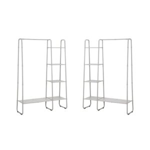 SunnyPoint Freestanding Clothes Metal Garment and Accessories, Organizer Closet Rack (WHT)