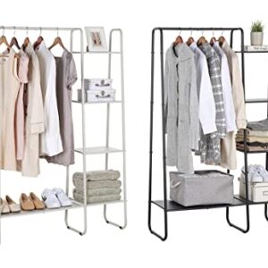 SunnyPoint Freestanding Clothes Metal Garment and Accessories, Organizer Closet Rack (WHT)