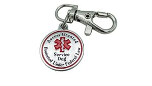 december pets service dog tag double sided red medical alert symbol medal for small dogs use for collars harness vest easy to switch pet id