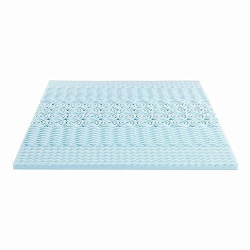 Mellow 2 Inch 5-Zone Memory Foam Mattress Topper, Cooling Gel Infusion, Queen