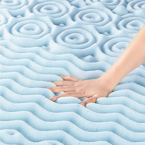 Mellow 2 Inch 5-Zone Memory Foam Mattress Topper, Cooling Gel Infusion, Queen