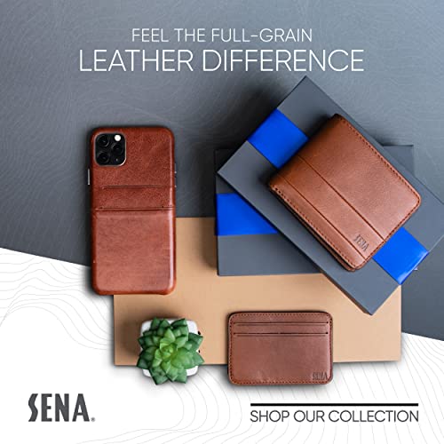 Sena Wallet, Apple Wallet Attachment for Apple iPhone 12/13/14 Pro/Max/Max Pro, iPhone Leather Wallet, Apple Wallet iPhone 14/13/12 Apple Wallet, Black (SXD111US-50)