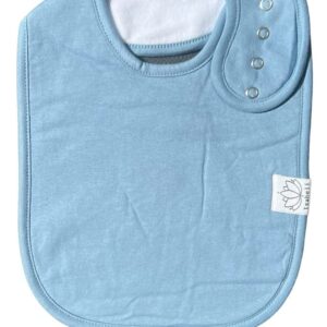 Isabeli Large Toddler Organic Cotton Bibs, Unisex 4-pack for Feeding, Drooling, Adjustable (Blues)