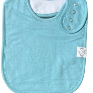 Isabeli Large Toddler Organic Cotton Bibs, Unisex 4-pack for Feeding, Drooling, Adjustable (Blues)