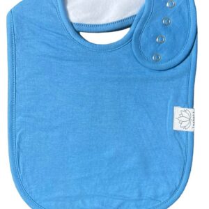 Isabeli Large Toddler Organic Cotton Bibs, Unisex 4-pack for Feeding, Drooling, Adjustable (Blues)