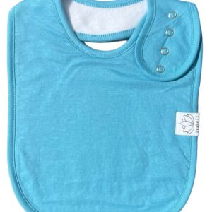 Isabeli Large Toddler Organic Cotton Bibs, Unisex 4-pack for Feeding, Drooling, Adjustable (Blues)