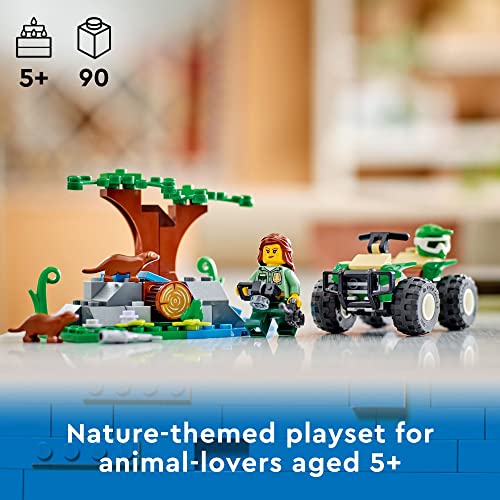 LEGO City ATV and Otter Habitat, 60394 Off-Roader Quad Bike Toy Car for Kids Age 5 Plus, Animal Playset with Wildlife Figures, Learning to Build Nature Set