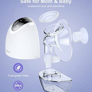 Wearable Breast Pump Hands Free, Haimmy Electric Portable Wireless Breast Pumps with 3 Modes & 9 Levels, 19/21/24/28mm Flange, LCD Display, Leak-Proof, Low Noise Painless Breastfeeding Pump (2 Pack)