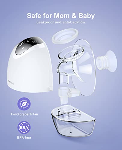 Wearable Breast Pump Hands Free, Haimmy Electric Portable Wireless Breast Pumps with 3 Modes & 9 Levels, 19/21/24/28mm Flange, LCD Display, Leak-Proof, Low Noise Painless Breastfeeding Pump (2 Pack)