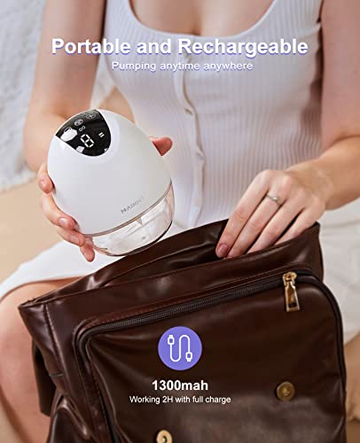 Wearable Breast Pump Hands Free, Haimmy Electric Portable Wireless Breast Pumps with 3 Modes & 9 Levels, 19/21/24/28mm Flange, LCD Display, Leak-Proof, Low Noise Painless Breastfeeding Pump (2 Pack)