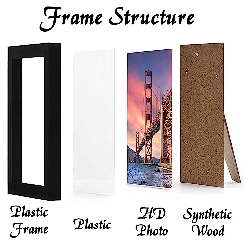 ijuerybai 6 Sets 9x12 Picture Frame, Frames for 9 x 12 Canvas Collage Photo Poster Certificate Wall Gallery, High Transparent Horizontal Vertical Black 9 by 12 Inches