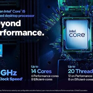 Intel Core i5-13600K (Latest Gen) Desktop Processor 14 cores (6 P-cores + 8 E-cores) with Integrated Graphics - Unlocked