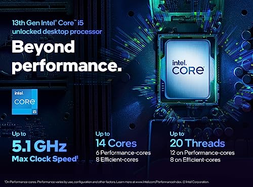 Intel Core i5-13600K (Latest Gen) Desktop Processor 14 cores (6 P-cores + 8 E-cores) with Integrated Graphics - Unlocked