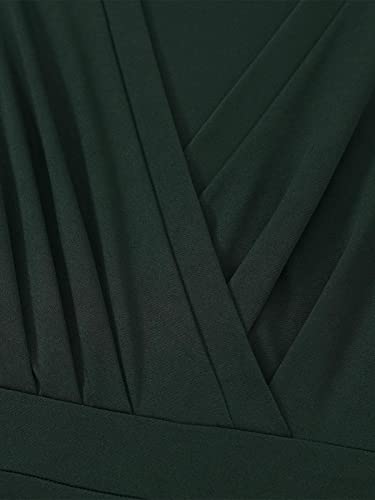 Fall Clothes for Women 2022, Black Formal Dresses Neutral Dress Short Sleeve Dress Wedding Women's Long Stylish Casual V-Neck Slim Dress with Pockets Women's Winter Dresses Under (L, Green)