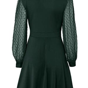 Fall Clothes for Women 2022, Black Formal Dresses Neutral Dress Short Sleeve Dress Wedding Women's Long Stylish Casual V-Neck Slim Dress with Pockets Women's Winter Dresses Under (L, Green)