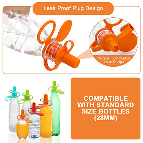 Morlike Baby Water Bottle Cap Silicone Bottles Top Spout Adapter Replacement for Toddlers Kids and Adults, Protects Kids Mouth - No Spill & BPA Free (Mix - 4 Pack)