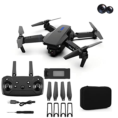 Drone with HD Dual Camera, Foldable Mini Drone for Adult Kids Remote Control Quadcopter Toys, Smart Obstacle Avoidance UAV, WiFi FPV, Altitude Hold One Key Start with Storage Bag