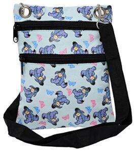 disney passport crossbody bag eeyore butterfly all over print (light blue)