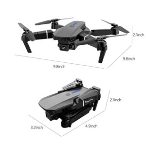 Drone with 1080P Dual HD Camera, 2022 Upgradded RC Quadcopter FPV Camera Foldable Drone Toys Gift for Adults and Kids, One Key Start Speed Adjustment, 360° Altitude Hold Mode, Camera/Video (Black)