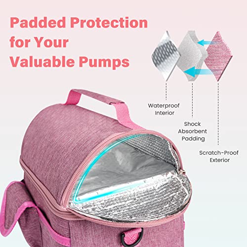 Wearable Breast Pump Bag with Cooler, Compatible with Willow, Elvie, Momcozy Breast Pump, Insulated Storage Container Case for Hand Free Breast Pump