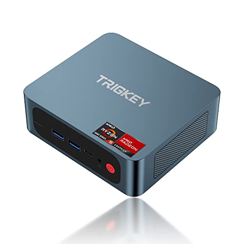 TRIGKEY Desktop Computer Ryzen 5 5500U(6 Cores, 12 Threads) 16GB DDR4 500GB M.2 NVME(Max 2200MB/S) SSD Gaming S5 Mini Computer W11 Pro. Wi-Fi 6/Bluetooth 5.2/4K@60Hz/Dual HDMI/USB 3.0 Micro PC